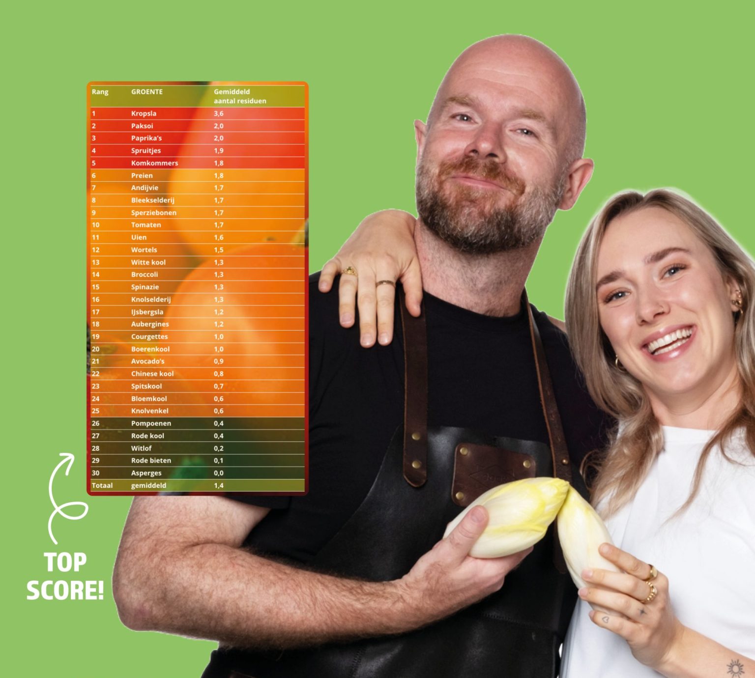 Witlof komt schoon uit de test!